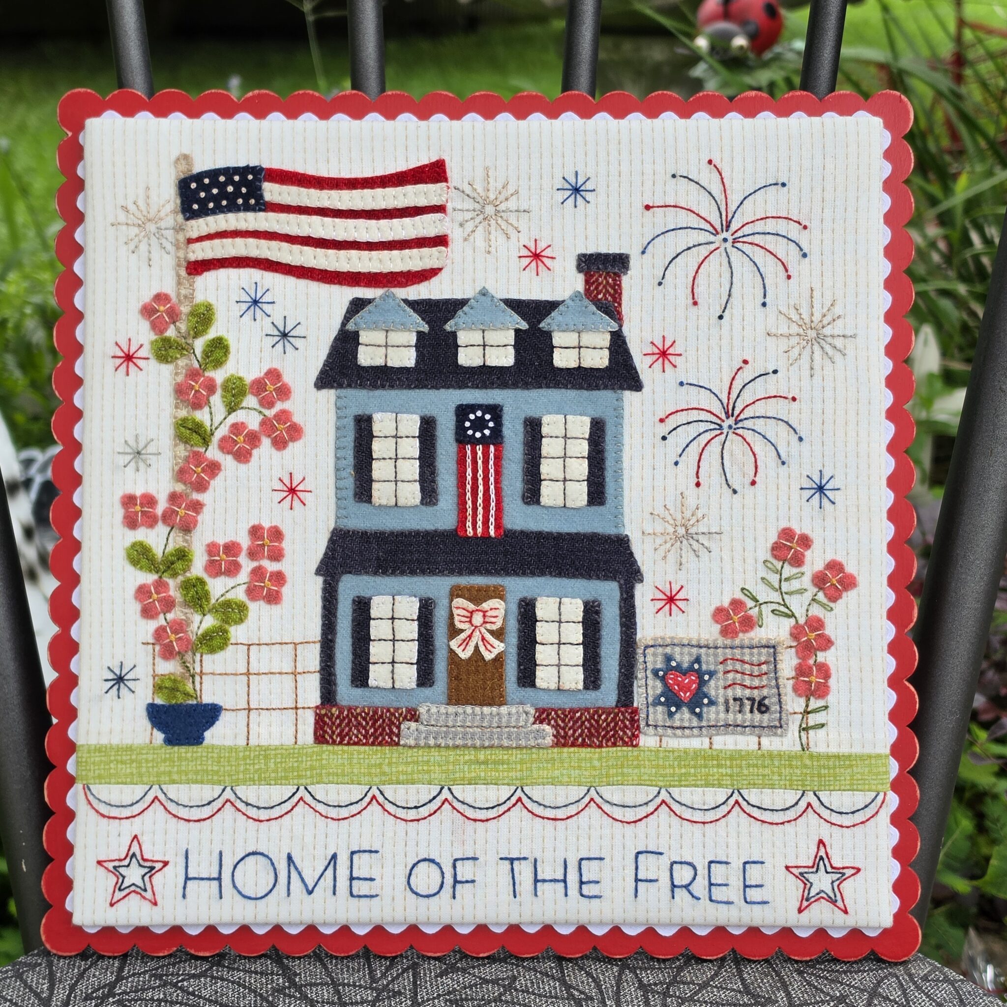 Home of the Free - Wool & Freedom Mystery Stitch-A-Long - cherry blossoms